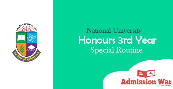 NU Honours 3rd Year Special Exam Routine 2021 | nu.edu.bd